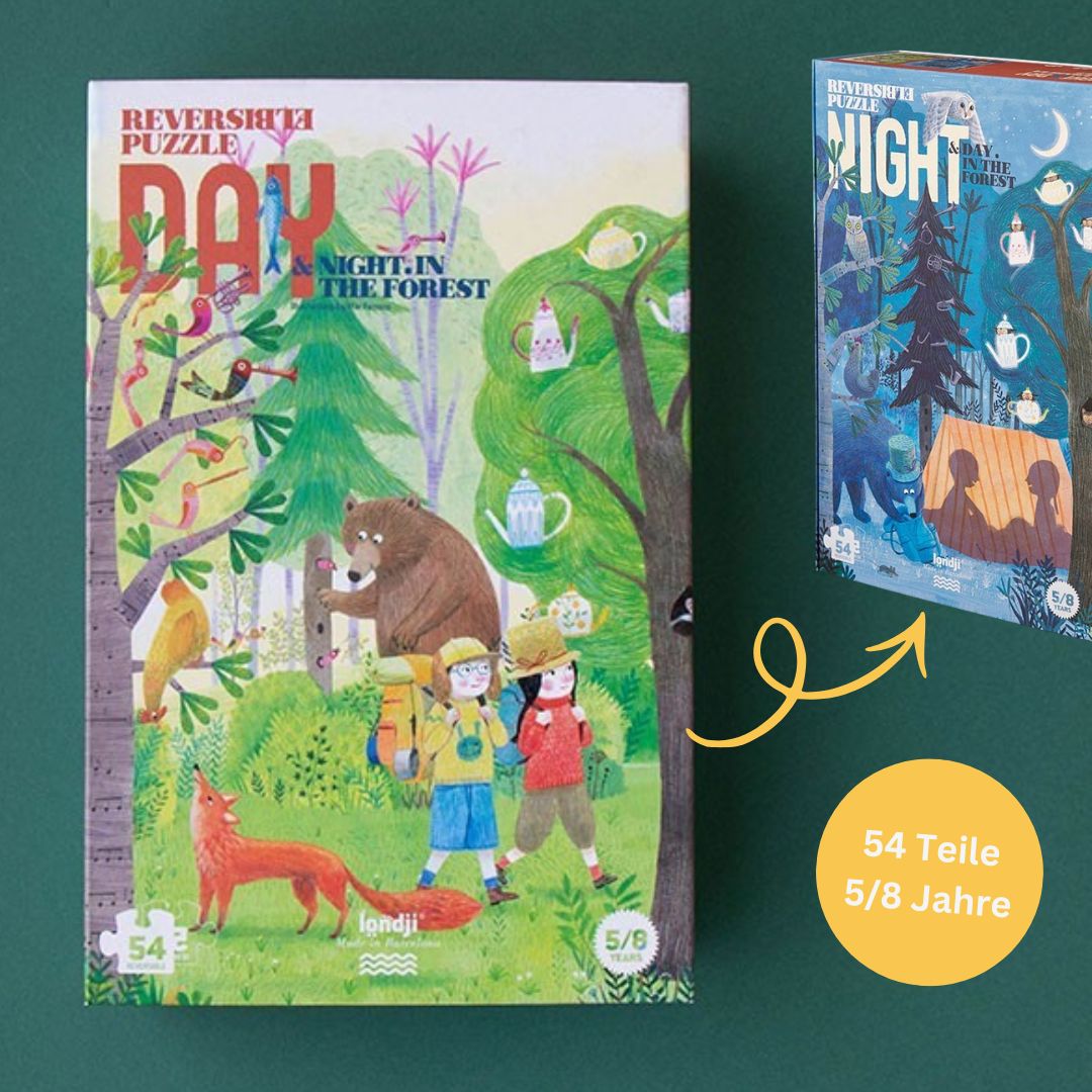 Night & Day Wendepuzzle Puzzle (4/5+, 54 Teile) – kinderbegeistern